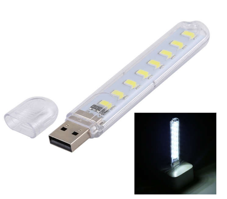 Desk Lamps - 3W 8 LEDs 5730 SMD USB LED Book Light Portable Night Lamp, DC 5V (White Light) USB ...